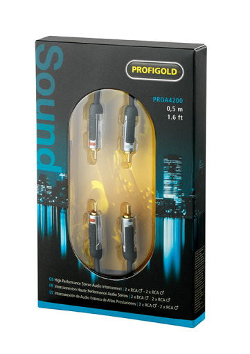 Interkonekt 2x RCA - 2xRCA PROA4201 Profigold SKY - 1m