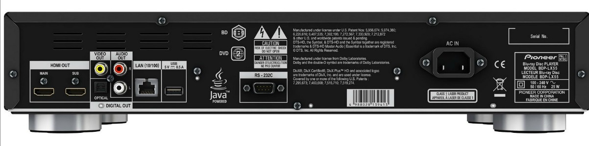 Pioneer BDP-LX55 (BDPLX55) Odtwarzacz płyt Blu-ray 3D / DVD